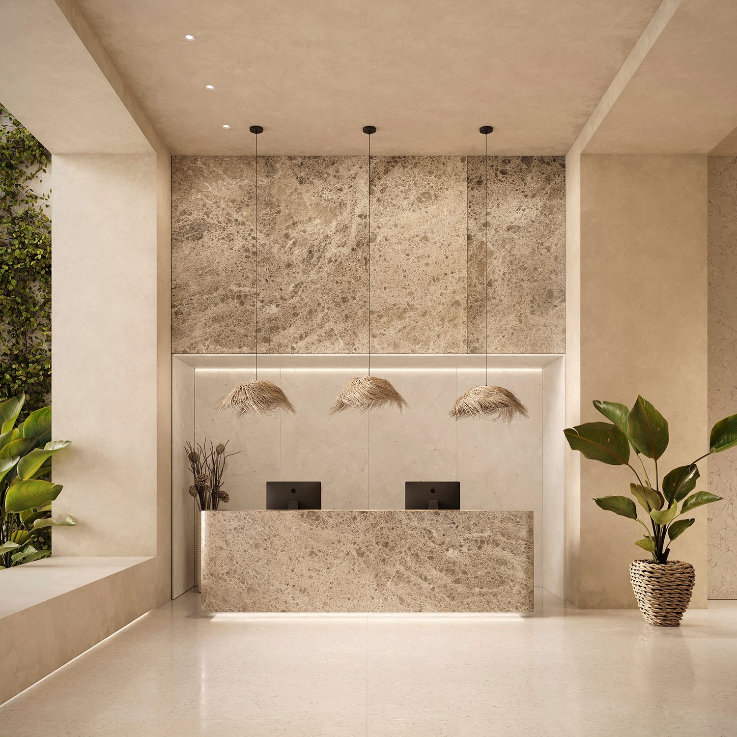 Resort hotel lobby render – Bateig